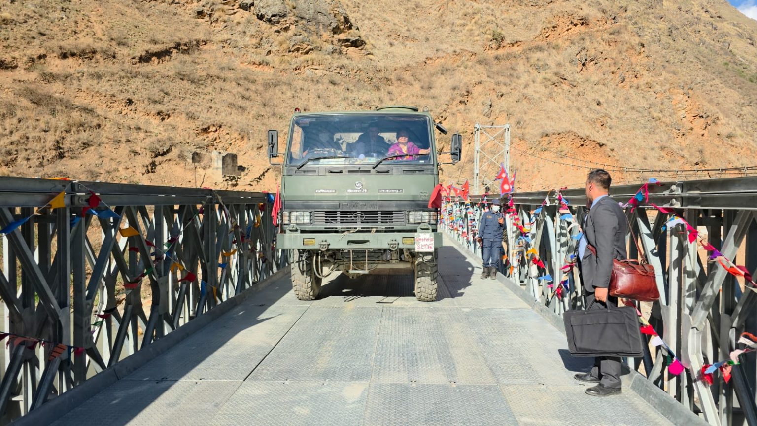 PM Oli inaugurates strategic bailey bridge in Humla, Connecting Karnali ...